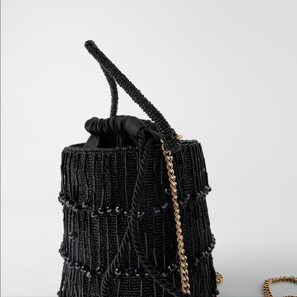 Zara | Bags | Zara Beaded Fringe Crossbody Bucket Bag | Poshmark